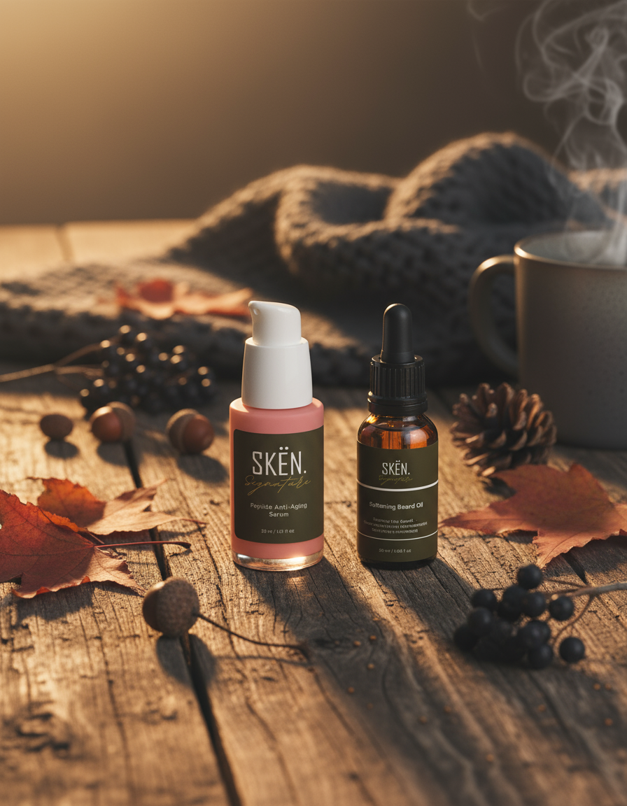 Fall Grooming & Anti-Aging Duo - Beard Oil + Peptide Serum Bundle ...